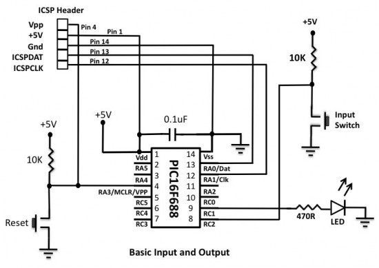Circuit_Digital_IO_PIC16F688 | Embedded Lab