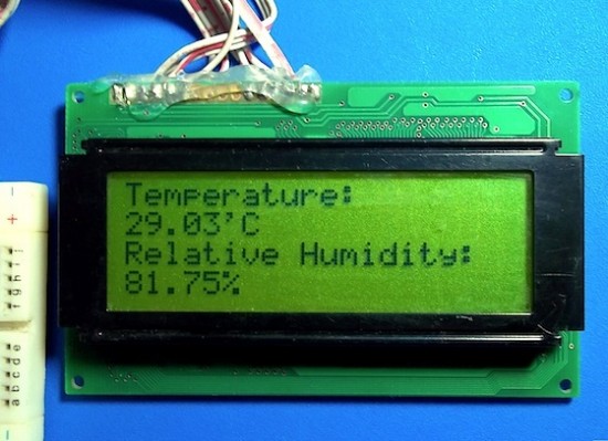 Atmega8 measures ambient temperature and relative humidity using HSM-20G sensor | Embedded Lab