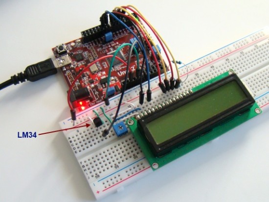 chipKIT Project 1: Digital thermometer using an LM34 sensor | Embedded Lab