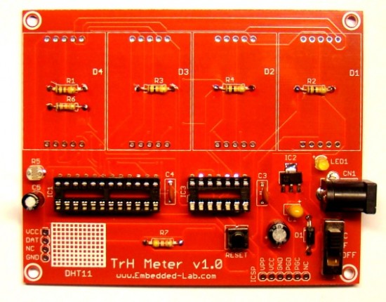 Soldering instructions for the TrH Meter kit | Embedded Lab