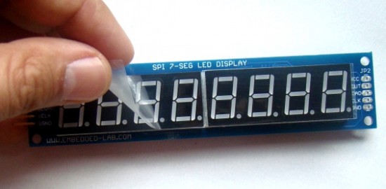 Soldering the SPI7SEGDISP8.56 serial 8-digit seven segment LED display ...