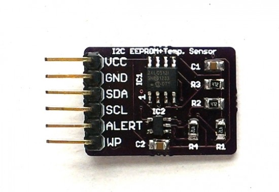 I2C EEPROM plus Temperature Sensor breakout board | Embedded Lab