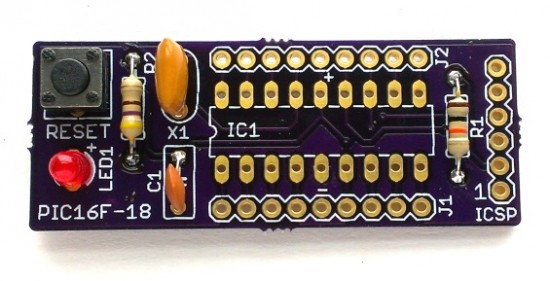 Mini breakout board for 18-pin PIC16F series microcontrollers | Embedded Lab