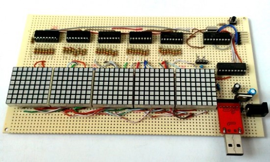 Making a 8×40 LED matrix marquee using shift registers | Embedded Lab