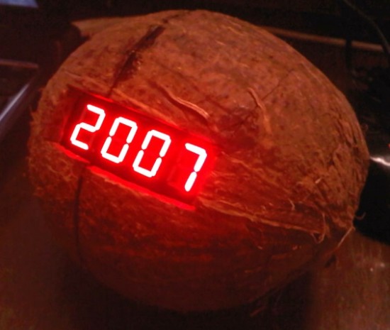 Seven segment LED clock with a coconut shell enclosure | Embedded Lab