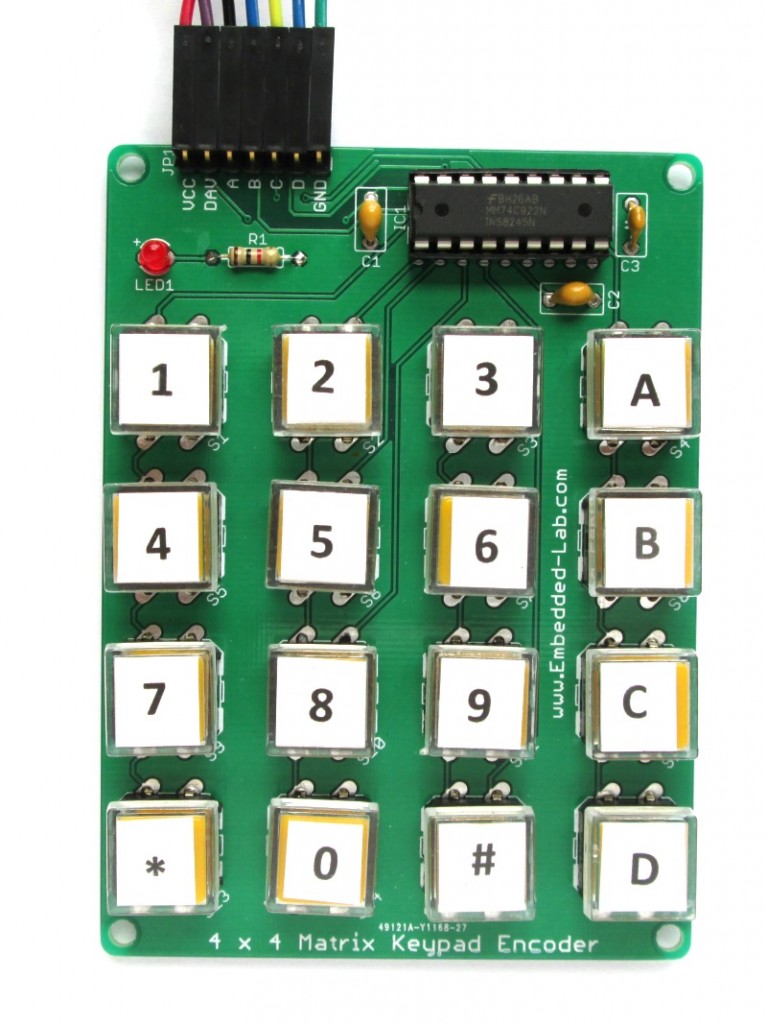 MM74C922N-based encoded matrix keypad | Embedded Lab