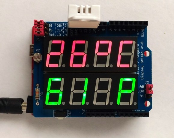 Serial seven segment LED display shield | Embedded Lab