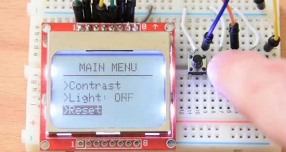Managing a menu driven user interface on a Nokia 5110 LCD | Embedded Lab