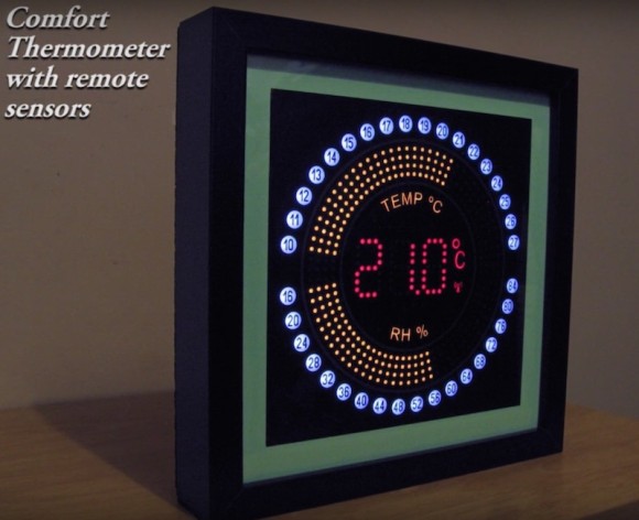 Comfort thermometer with remote sensors housed in an Ikea Ribba frame ...